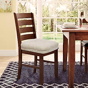 TANYOO Kitchen Chair Cushions Set of 4 Dual Layer Chair Cushions for Dining Chairs Shredded Memory Foam and Charcoal Foam Pads Fillings Seat Cushions White 16.5"x 16.5" x 3.5"