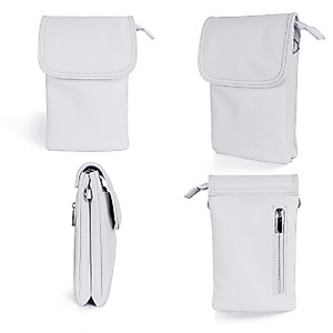 befen White Small Wristlet Crossbody Clutch Purse with White Cell Phone Crossbody Bags for Women
