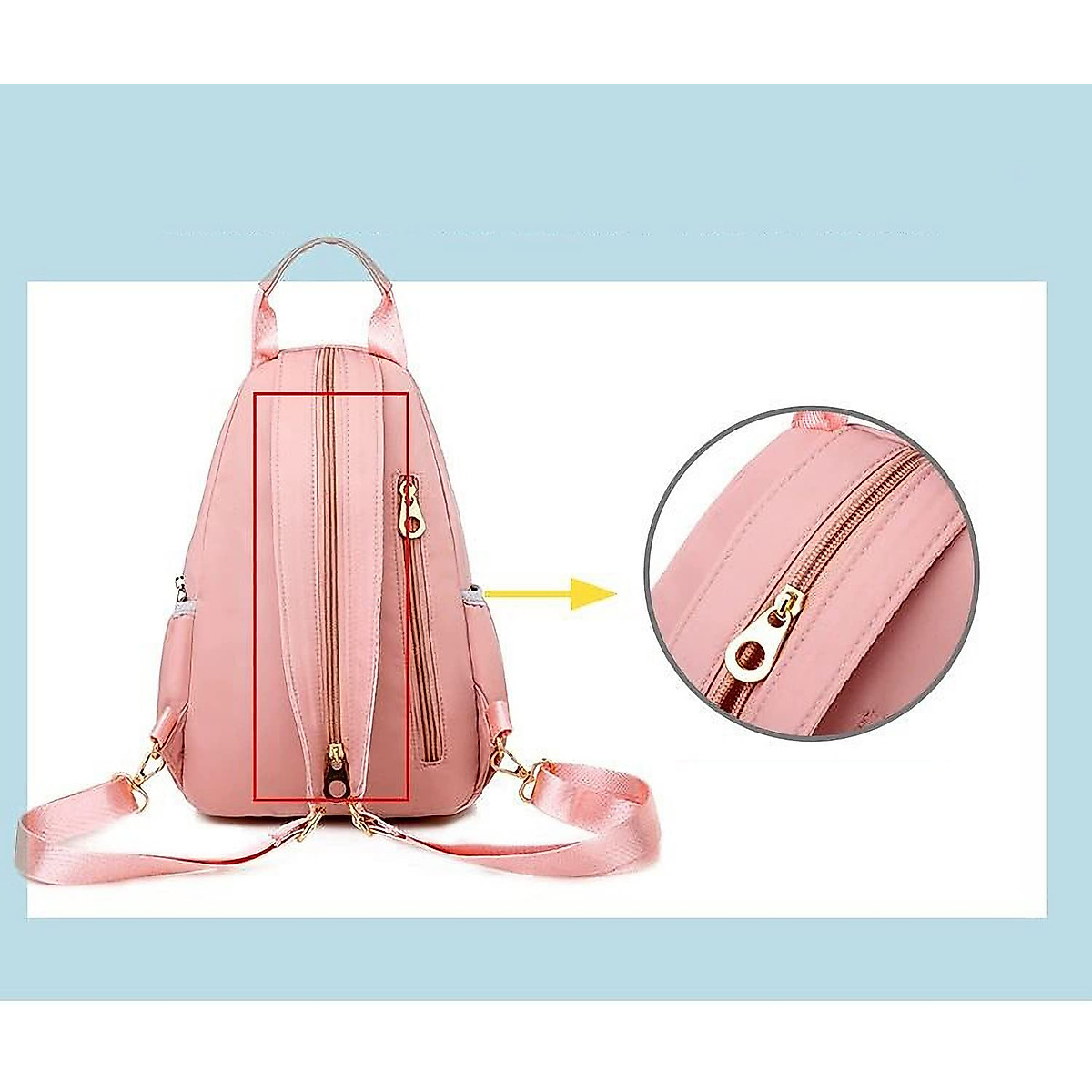 EVANCARY Small Sling Backpack for Women, Multi-Functional Crossbody Sling Bags for Travel Sports Running Pink