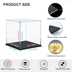 Nynelly Clear Acrylic Display Case for Collectibles,30.7" Tall Dispaly Case for Lego Castle 71040 Toys Self-Assembly Large Display Box with Base Countertop Showcase for Figures,20.1x15x31.1 in