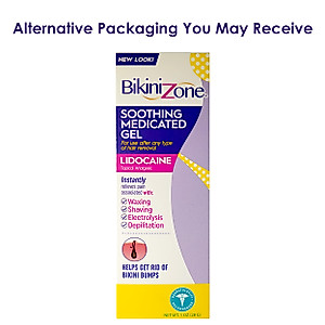 Bikini Zone Medicated After Shave Gel Lidocaine Razor Bump Relief, 1 Oz, 3 Pack