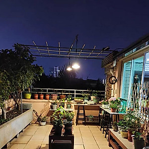 Aolyty Solar Pendant Light with Remote Control Dimmable Shed Light Waterproof Solar Powered Hanging Wall Light for Garden Yard Corridor Walkway Pathway Garage Driveway (Warm Light)