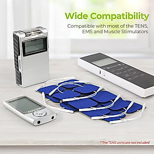 AUVON TENS Unit Pads Electrode Patches with Upgraded Self-Stick Performance and Non-Irritating Design for Electrotherapy (Blue)