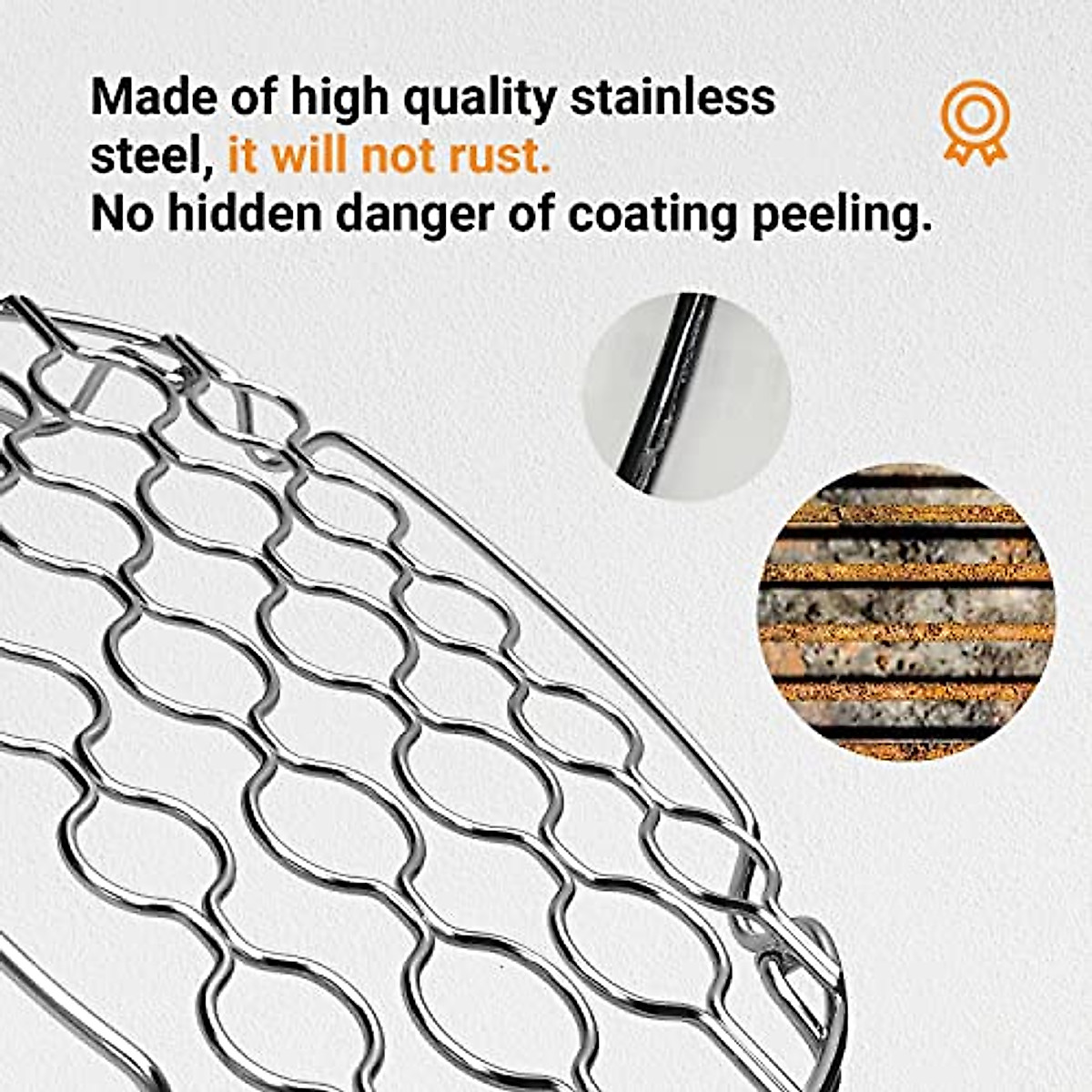 Jalapeno Rack - 12"X8.5" Popper Rack With Jalapeno Corer Tool, Jalapeno Grill Rack Contain 2 Sizes Of Holes For Different Sizes Of Peppers; Folds To Use As Steam Rack For Oval Roasting Pan And Grills