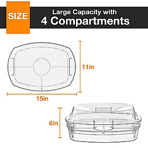 Newbro Chilled Veggie Tray with Lid, Shrimp Cocktail Serving Dishes for Entertaining, Ice Serving Platters and Trays Cold Travel Cookout Tailgate Essentials, Appetizer Fruit Snack Tray for Party Clear