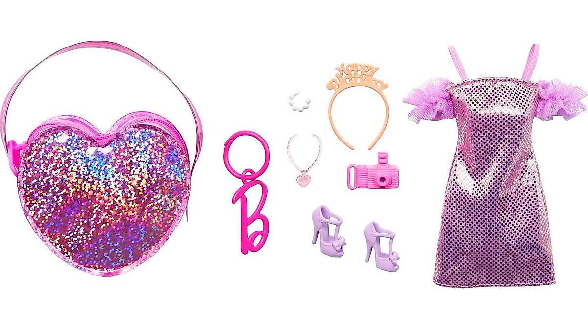 Birthday-Themed Barbie Clothes Set with Accessories
