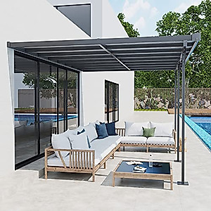 Outsunny 14.5' x 10' Outdoor Pergola Patio Gazebo Awning for Patio with Adjustable Posts & Height, UV-Fighting Panels, & Aluminum Frame