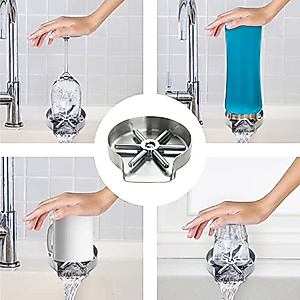 UTILE Stainless-Steel Glass Rinser for Kitchen Sink and Bar Sink - Cup Washer, Bottle Washer for Sink, Bottle Rinsing Device and Wine Glasses - Anti-rust, Kitchen Sink Accessories