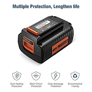 Dutyone 2 Pack 3.0Ah Replacement Battery for Black and Decker 40V Max Cordless Power Tool LST540 LST136W LCS1240 Lithium Battery LBXR36 LBXR2036 LBX1540 LBX2040 LBX2540 40volt Lithium Batteries