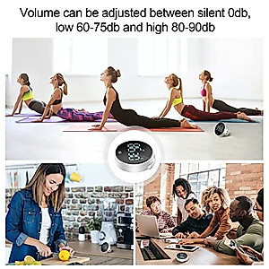 Digital Kitchen Timer, Visual Timer, Magnetic Countdown Countup Timer with Large LED Display, Digital Timer, Handy for Cooking, Exercising, Teaching, Easy for Children and Elderly (White)