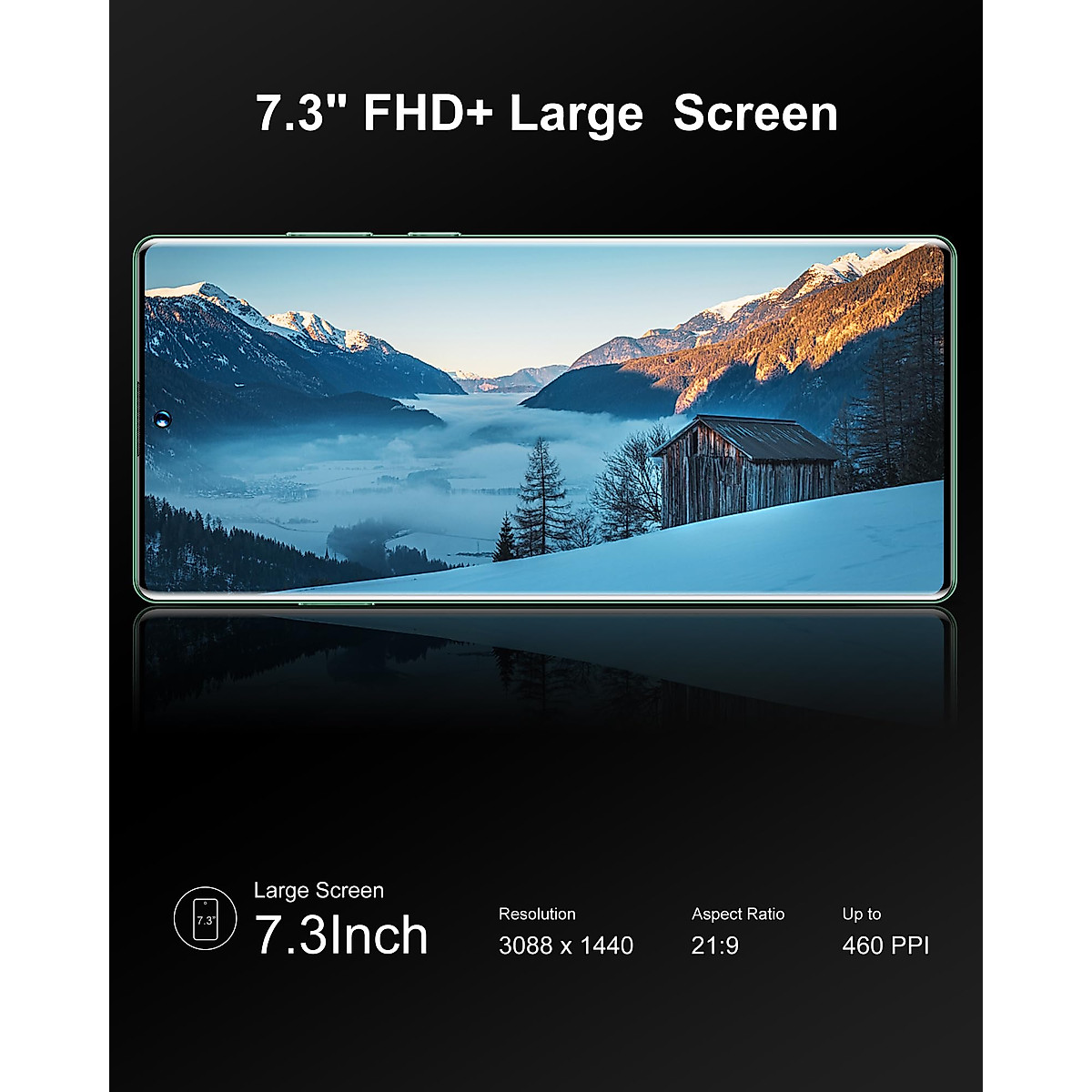 5G Unlocked Cell Phones,6G+256GB Dual Sim Smartphone, C21 Unlocked Mobile Phone with 7.3 inch Waterdrop Screen, Android Phone 24+64 MP | 7300mAh | Fingerprint Lock & Face ID | US Version (rose gold)