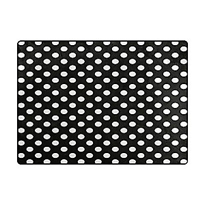 ALAZA Black White Polka Dot Non Slip Area Rug 4' x 5' for Living Dinning Room Bedroom Kitchen Hallway Office Modern Home Decorative