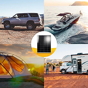 Solar4America 100W Monocrystalline Solar Panel, Mono Tech High Efficiency Module, for RVs, Boats, and Other Off-Grid