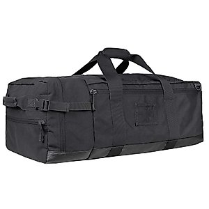 Condor Colossus Duffel Bag - 3 in 1 Rugged Tactical Gear Bag - Backpack/Duffle/Shoulder - Lightweight Multicompartment with 52L Storage - Black (Military, Outdoors, First Responders)