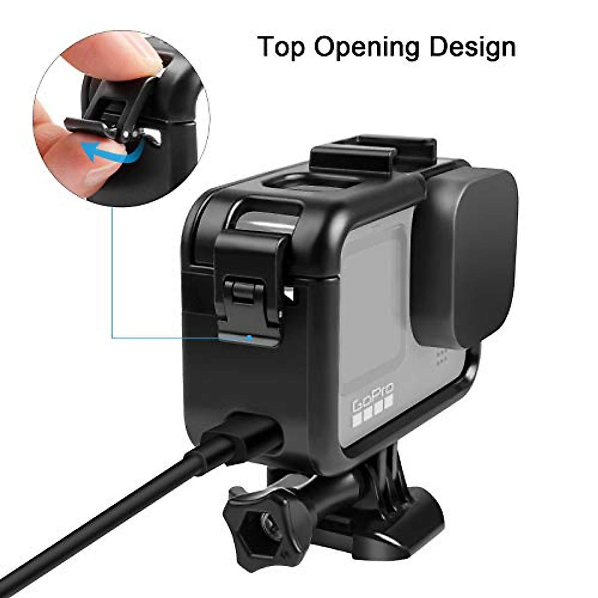 Taisioner Protective Housing Case for GoPro Hero 9 Hero 10 Hero 11 Black Top Opening Frame with Lens Cap and Side Cover Accessories Kit