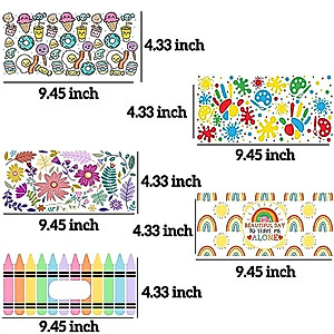 Myhiju 5 Sheets UV DTF Transfer Sticker for 16OZ Libbey Glass Cups, UV DTF Cup Wrap Transfer Cup Stickers Clear Film Transfer Paper Mug Stickers Waterproof DIY Rub on Transfers for Crafts Decals (Style3)