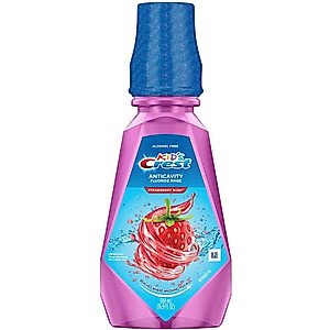 Crest Rinse Anti-Cavity Fluoride Strawberry 16.9 Ounce (500ml) (2 Pack)