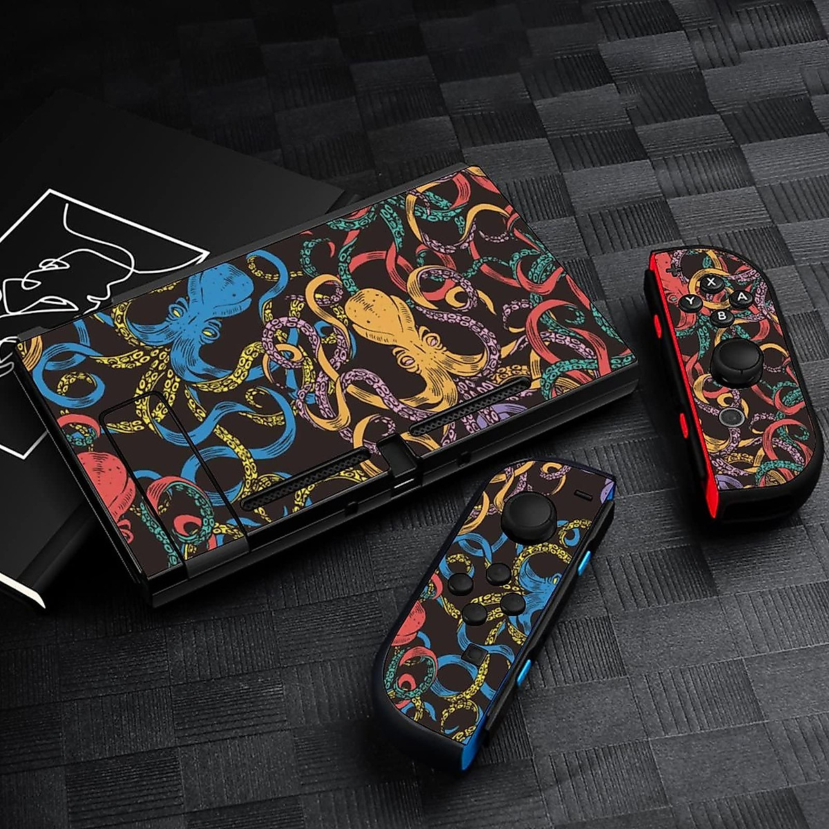 Sea Life Octopus Skin Protective Film Sticker Game Protector Full Wrap Compatible for Nintendo Switch for Switch