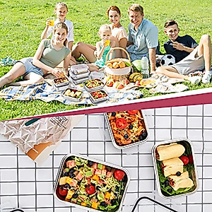 Cykorxicc 10 PC Square 304 Stainless Steel Food Containers with Lids, Airtight Bento Lunch Box, Metal Meal Prep Food Containers Reusable Stackable | Nestable Oven/Dishwsher/Freezer Safe