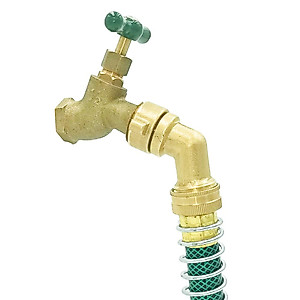 HYDRO MASTER Elbow Garden Hose Connector Quick Swivel Connect Adapter Solid Brass