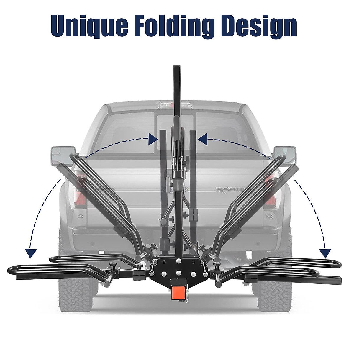 HIGHRAZON Hitch Mounted Bike Rack, 2 Bike 160 lbs Capacity, Foldable Bicycle Rack, 2" Platform Bike Rack for Cars Trucks SUVs Minivans