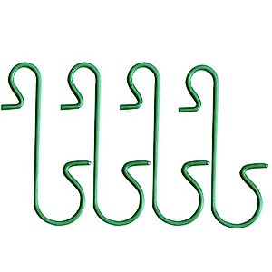 RuiLing 100pcs Metal S Hooks DIY Christmas Tree Decoration Pendants Ornaments Hanging Hooks Multi-Function S-Shaped Hook Hanger Green