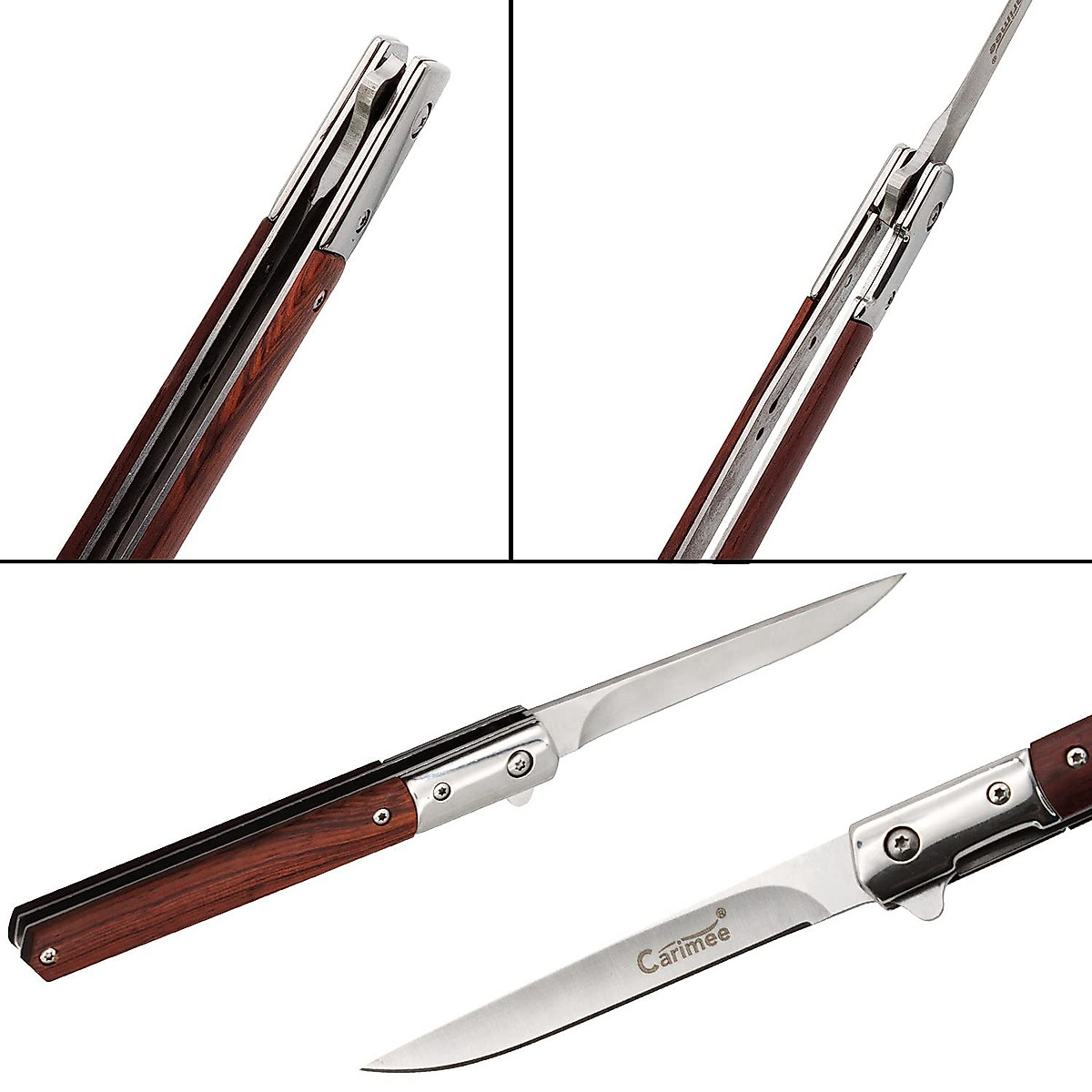 Carimee Slim Pocket Knife 4", Thick Blade Folding Knife - Perfect for Everyday Carry, Durable 7Cr17MoV Steel Blade, 2023 Gifts fo men women