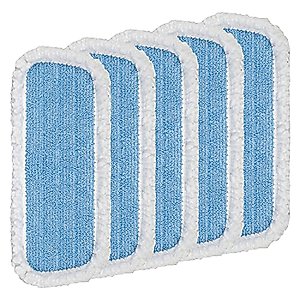 MEXERRIS Microfiber Spray Mop Pads Replacement Heads Washable Reusable Mop Refills for Wet Dry Mop Floor Cleaning Compatible with Bona Care System for Kitchen Home Commercial - Blue 5 Pack