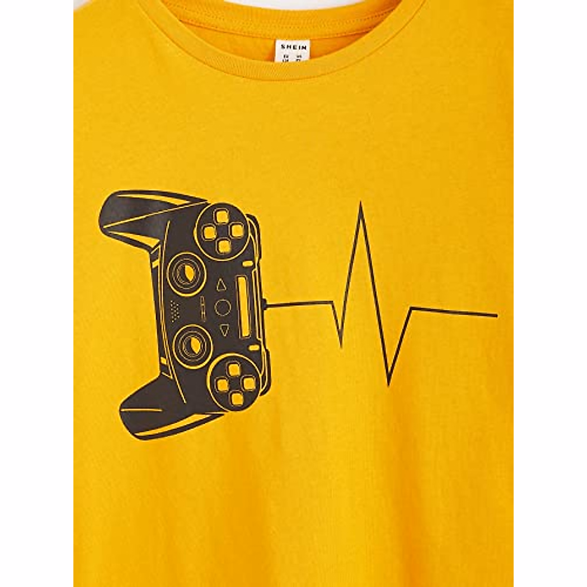 WDIRARA Boy's Gamer Heartbeat T-Shirt Video Game Lover Shirt T-Shirt Yellow 10Y