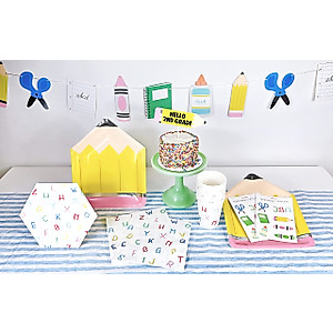 Back To School Pencil Plates, 12 ct | Kindergarten Party Decor | Graduation Party