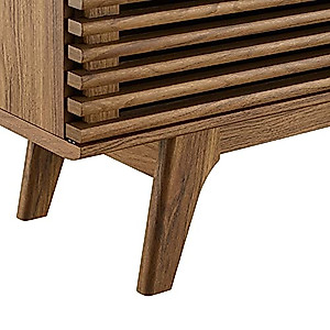 Modway Render 71" Mid-Century Modern Low Profile Media Console TV Stand, 71 Inch, Walnut