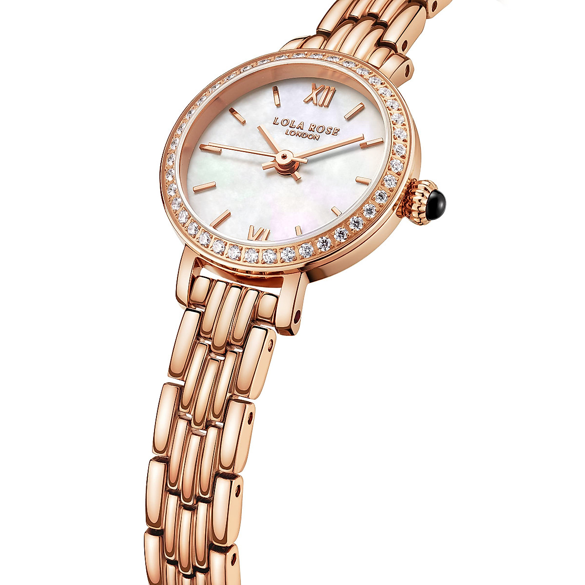 Lola Rose Elegant Women's Dress Watch with Genuine Gemstone, Ladies Multicolor Stainless Steel Bracelet Watch, Classic Gift for Women