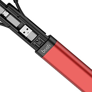 fonefunshop Budi 9-in-1 Essential Travel Charging & Data Sync Cable Stick - Red