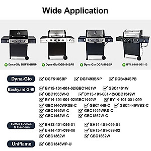 Criditpid Grill Replacement Parts for Dyna-Glo DGF510SBP, DGF493BNP, Grill Heat Plate Shields and Burner Tubes for Backyard Grill BY13-101-001-12, GBC1461W, BY15-101-001-02, BY14-101-001-02 Models.