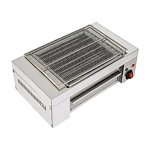 Barbecue Electric Grill, Commercial and Family Use Griddle with Detachable Grill Mesh, BBQ Grill for Grilled Cheese, Hot Dogs, Corn, Fish, Steak, 1500W, 110V