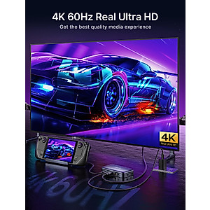 JSAUX Docking Station Compatible with Steam Deck ROG Ally Laptop, 10 in 1 Steam Deck Dock with 4K HDMI, 100W PD, USB 3.0, 1000Mbps LAN, SD/TF, Audio for MacBook/Lenovo/Dell/HP/Steam Deck/ROG Ally