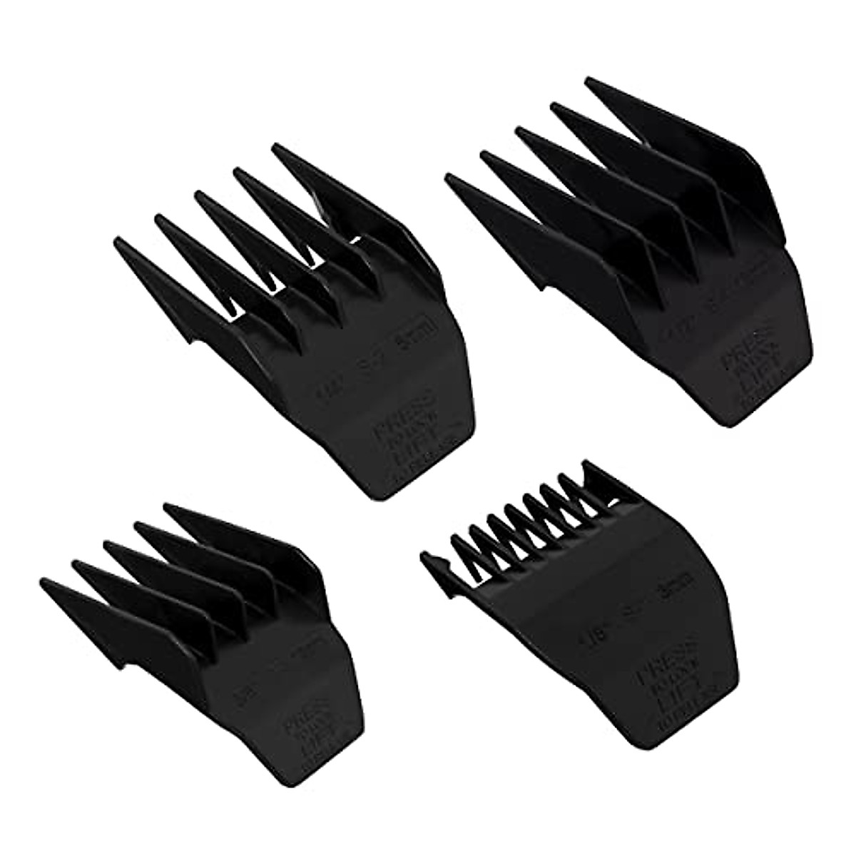 Professional Peanut Clipper Guards for Wahl Peanut – from 1/8 Inch to 1/2 Inch, Fits for Wahl Peanut, Black-4PCS