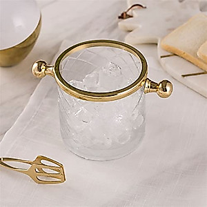 TULSIE Ice Bucket Handmade Brass glass ice bucket with ice clip dining table cooler wine wine rack ice bucket champagne can cooler