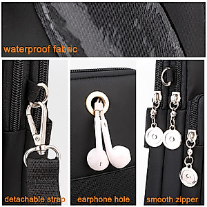 LassZone Women Crossbody Phone Bag Zipper Waterproof Nylon Wallet Cellphone Purse Ladies Shoulder Bag Wristlet Handbag