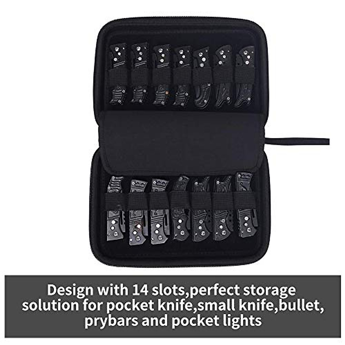 Knife Display Case, Folding Knife Holder, Knife Storage Organizer, Large Pocket Knife Storage Case, Oxford Small Knife Roll Pouch Carrier Bag for Survival Tactical Outdoor EDC Mini Knife