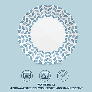 Corelle Global Collection Vitrelle 6-Piece Dinner Plate Set, Triple Layer Recycled Glass, Lightweight Eco-Friendly Round 10-1/4-Inch Plates Set, Northern Pines