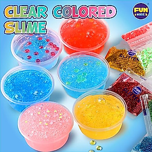 35.16 FL OZ Crystal Clear Slime for Kids, FunKidz 4 Pack Huge 1040 ML Glassy Slime Pack Toy Premade Water Slime Kit for Girls Boys Party Gift