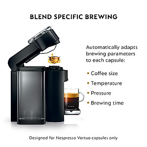 Nespresso Vertuo Coffee and Espresso Machine by De'Longhi with Milk Frother, 236.59 Milliliters, Piano Black