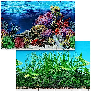 VILLCASE Fish Tank Background- 2 Sided Wallpaper Background 3D Aquarium Background Sticker Background Poster 10 Gallon Tank- 30x42cm (Style H)