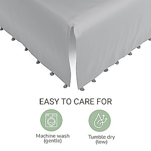 Tadpoles Crib Skirt with Tassel | 28" x 52" with a 14" Drop | Made of 100% Softly Brushed Microfiber Polyester | Easy to Care for | Soft, Smooth, Breathable & Durable | Ideal for Babies | Grey