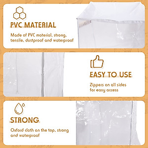 Pan Rack Cover Clear Bun Rack Cover PVC Plastic Bread Rack Cover 28 x 23 x 33 Inch, 10-Tier, Set of 2