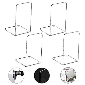 MerryNine Plastic Acrylic Bookends Pair Organizer Bookshelf Decor Decorative Bedroom Library Office School Supplies Stationery Gift (Plastic Acrylic_2 Pairs)