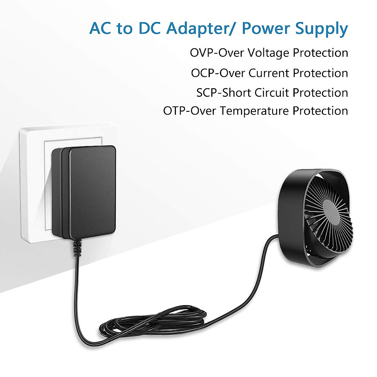 SHNITPWR 12V 1A DC Power Supply ETL Listed AC to DC Adapter Converter 1000mA 12W Transformer 100V~240V AC in 5.5x2.1mm Tip for CCTV WiFi IP Camera Player Router, Level VI Energy Efficiency, 2 Pack