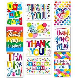KiDEPOCH Colorful Thank You Cards 30 Pack Thank You Cards bulk 4 × 6 Inch Thank You Cards with Envelopes for Birthday, Valentines’ Day, Baby Shower, Christmas and more