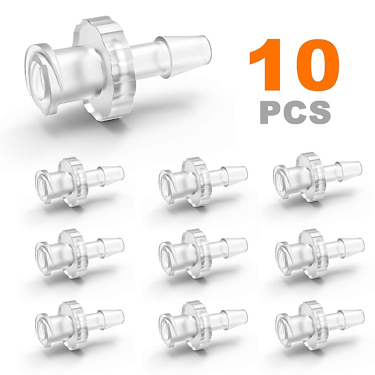 Ks-Tek 10pcs 1/8 Inch Barb Female Luer Tapered Syringe Fitting (Polyprop) Luer Lock Tapered Connector Syringe Fitting